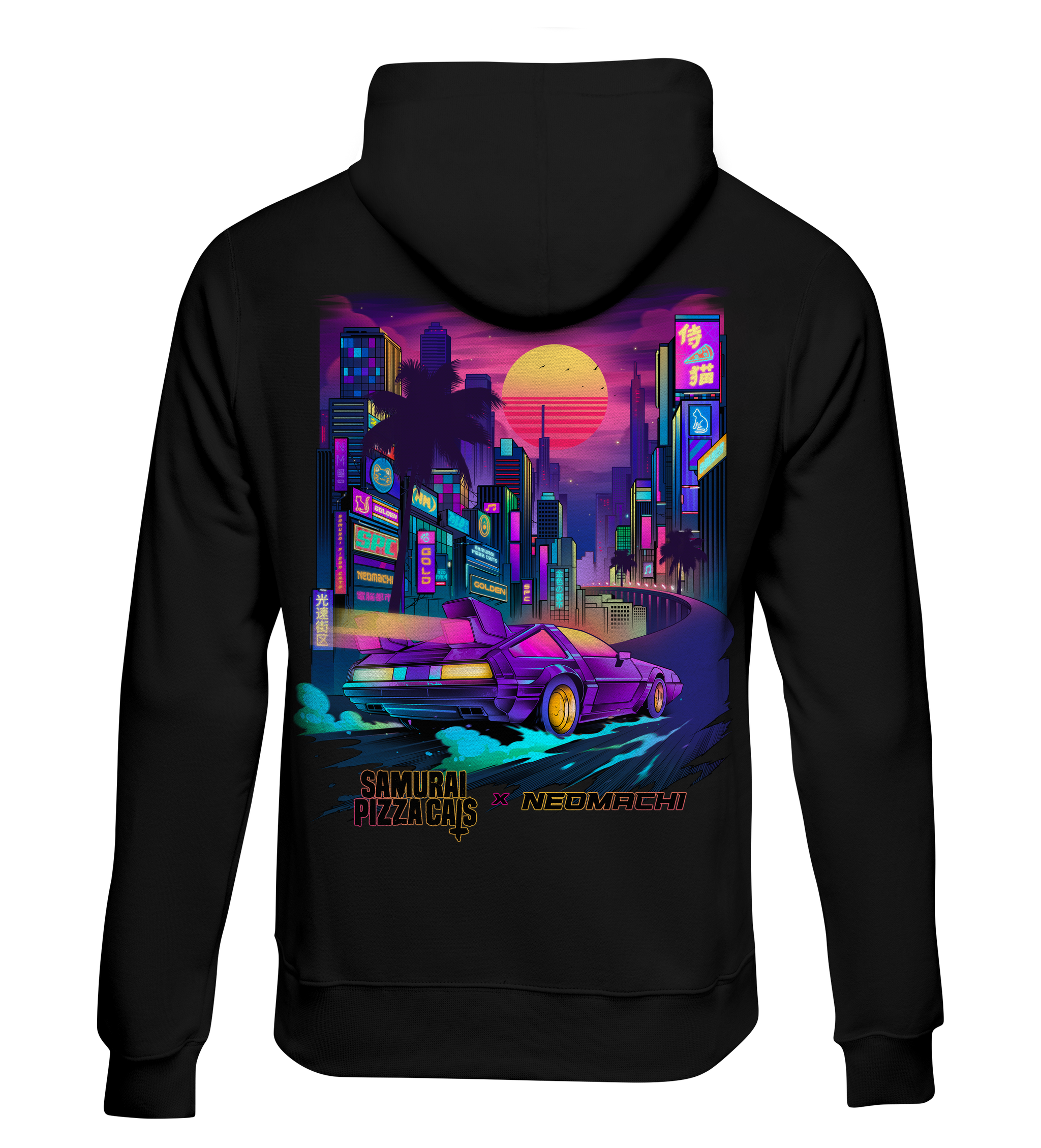 GOLDEN CITY ZIP HOODIE Cyberpunk Black